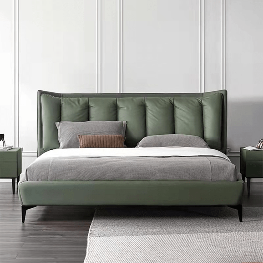 Eden Suede Fabric Upholstered Modern Bed Frame/Bedside Table– CASASPACE