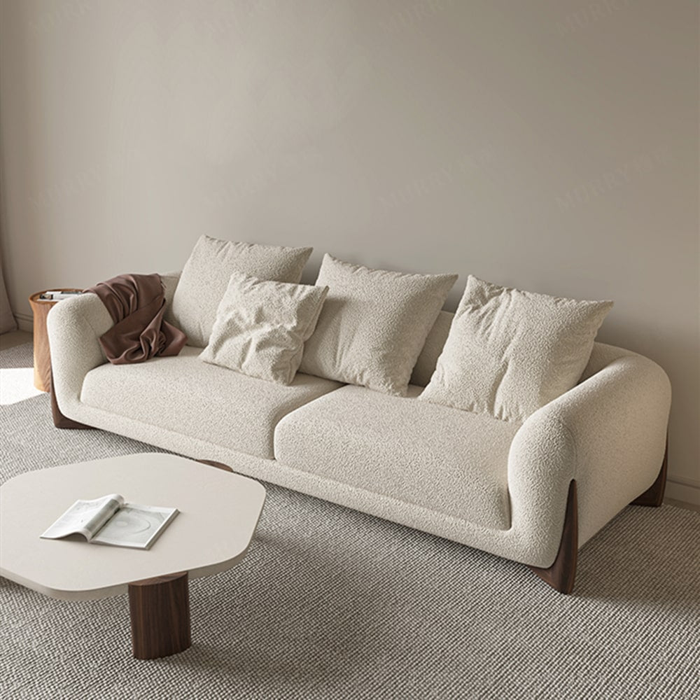 Ellie Boucle Minimalist Sofa 3-Seater Sofa– CASASPACE