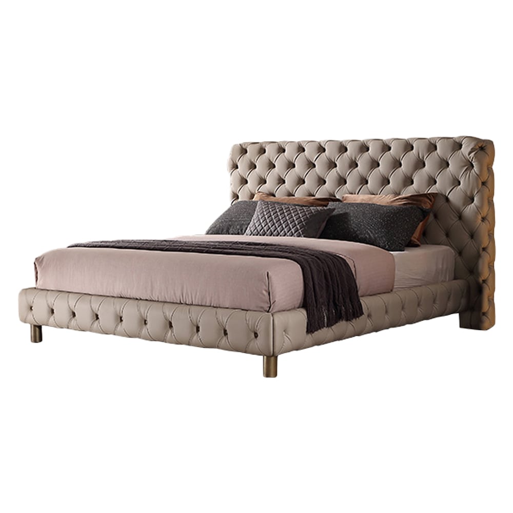 Elyse Velvet Fabric High-back Bed Frame– CASASPACE
