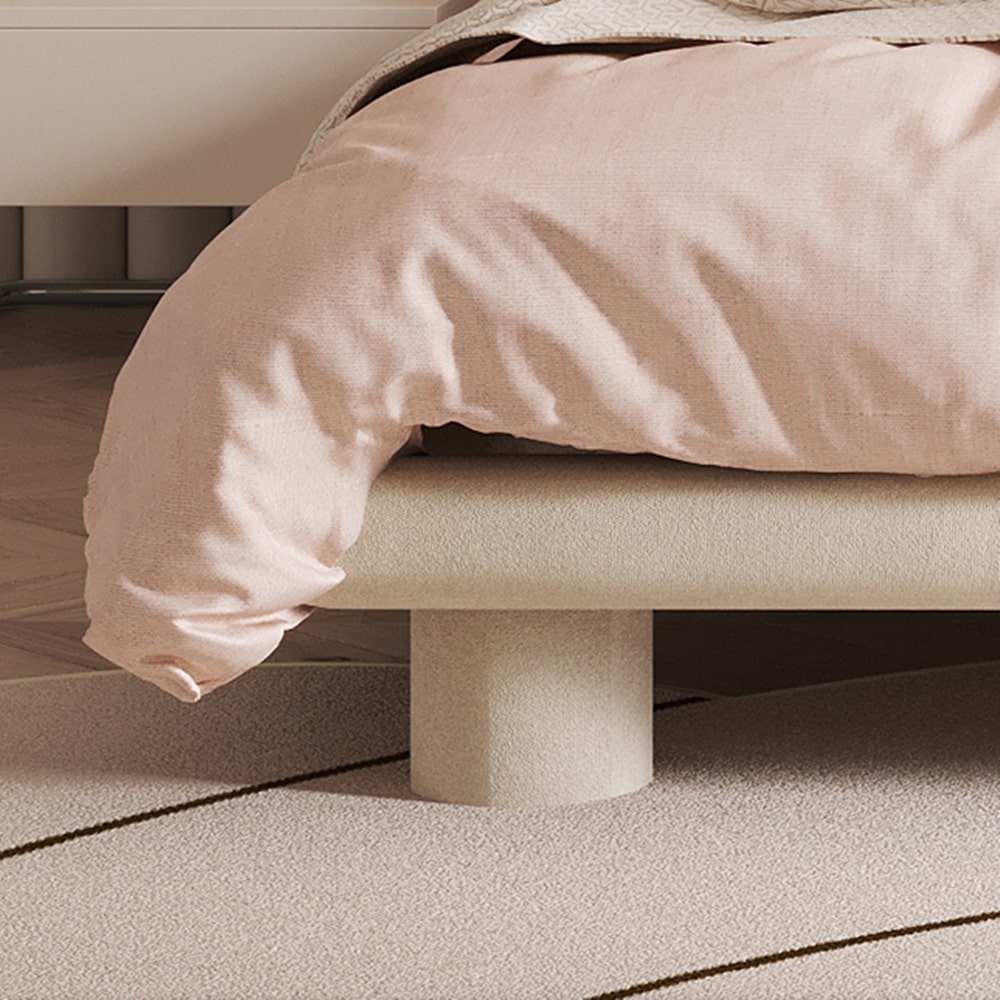 Isra Boucle Puff Upholstered Bed Frame– CASASPACE