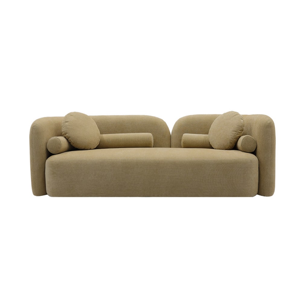 Joyce Boucle Round Shaped Upholstery 3-Seater Arm Sofa– CASASPACE