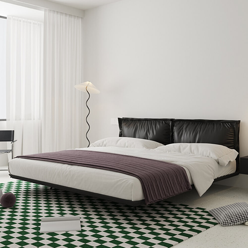 Karen Microfiber Leather Floating Bed Frame– CASASPACE