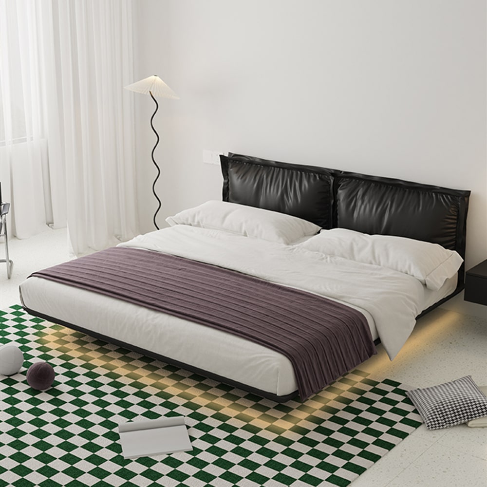Karen Microfiber Leather Floating Bed Frame– CASASPACE