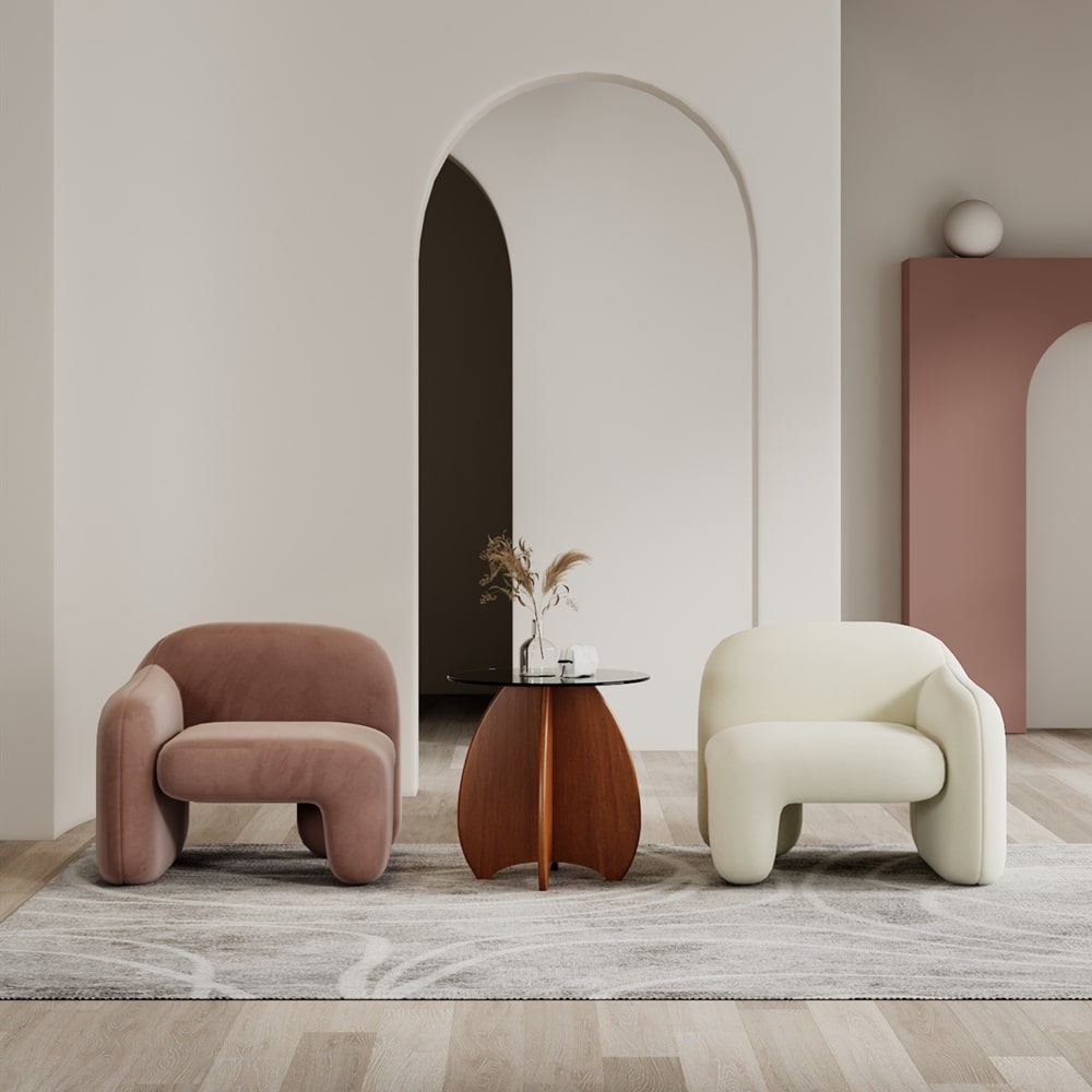 Maura Velvet Curved Lounge Chair– CASASPACE