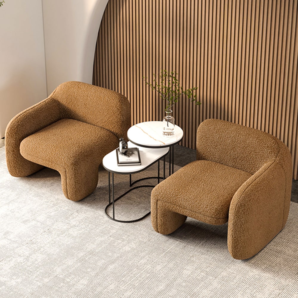 Maura Boucle Modern Curved 2-Seater Sofa– CASASPACE