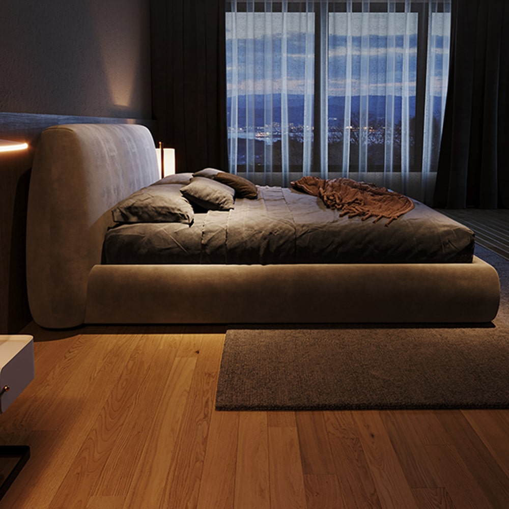 Nadia Velvet Fabric Minimalist Bed Frame– CASASPACE