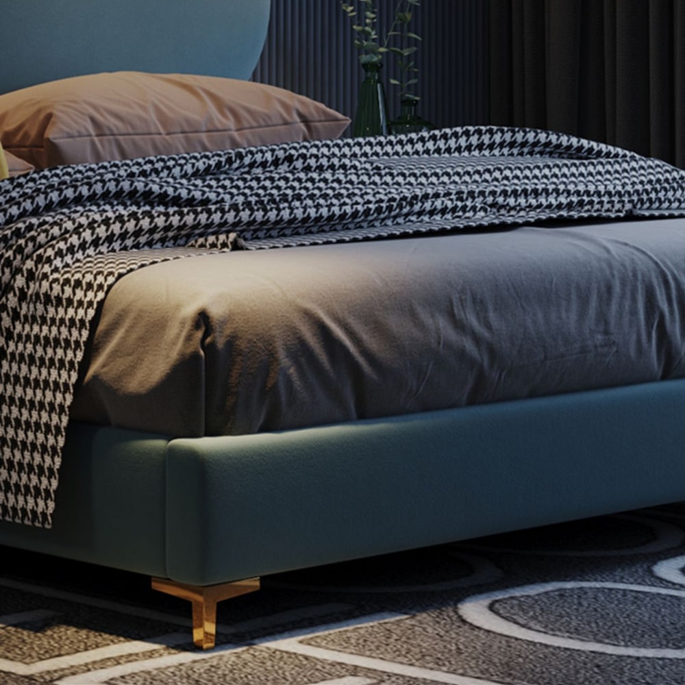 Noble Fabric Heart Shaped Bed Frame Queen Size in Blue/Pink– CASASPACE