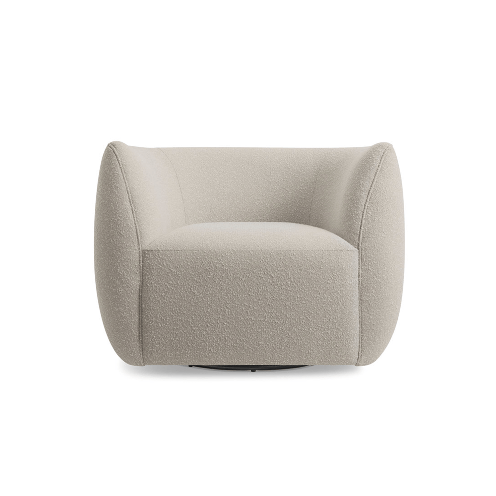 Paol Boucle Round Shaped Swivel Lounge Chair Barrel Chair– CASASPACE